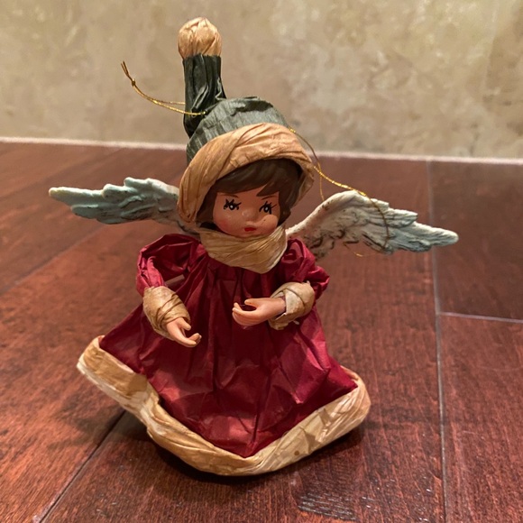 Holiday | Vintage Crinkled Paper Cone Christmas Angel Ornament | Poshmark